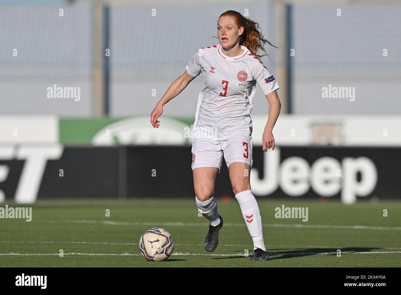 Centenary Stadium, 08.04.21 Stine Pedersen (3 Denmark) during the UEFA ...