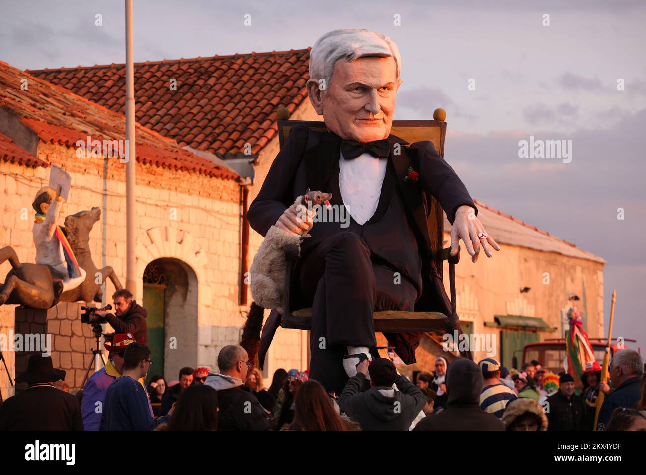 13.02.2018., Kastel Stari, Croatia - On the last day of a carnival, a ...
