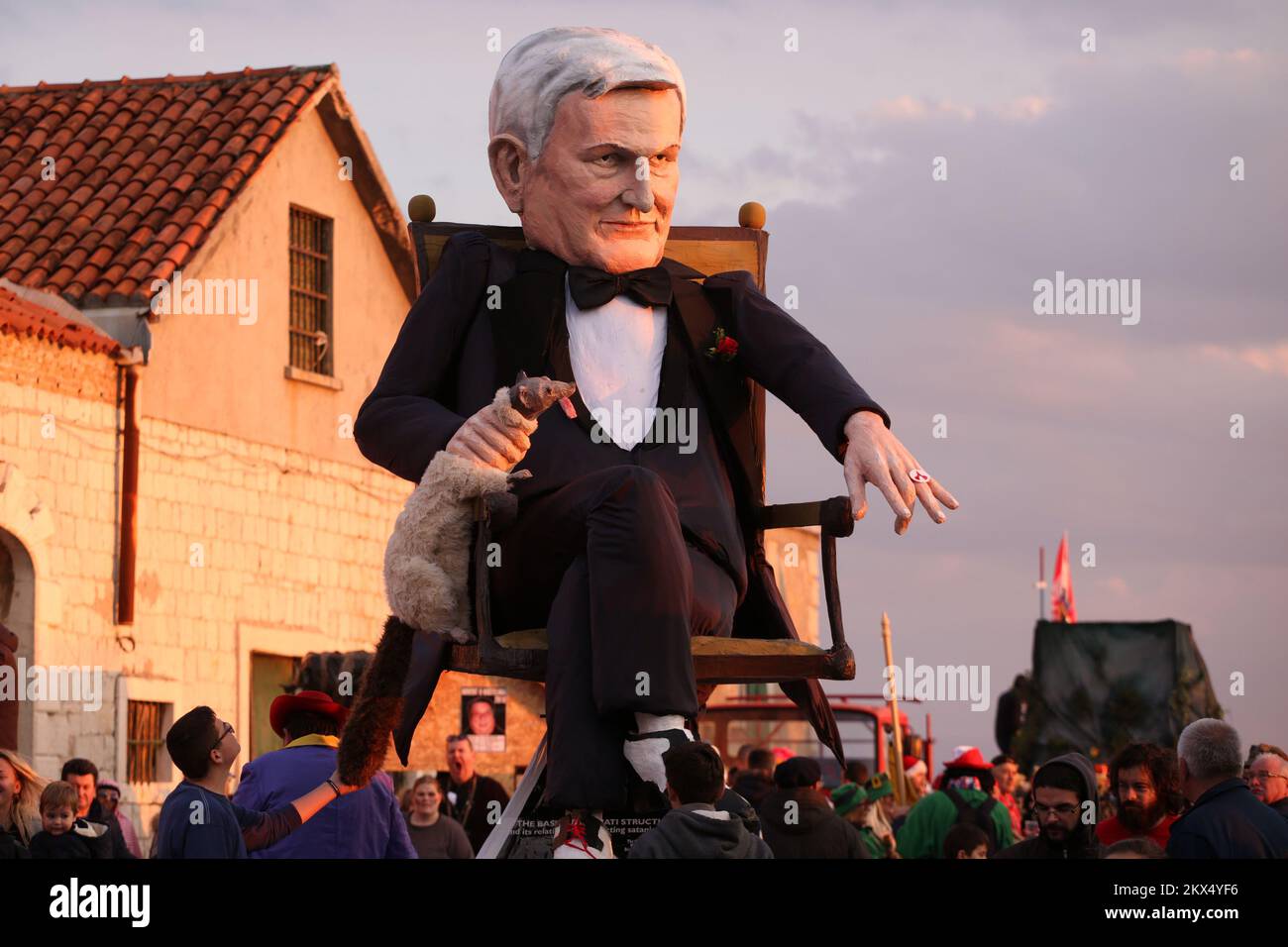 13.02.2018., Kastel Stari, Croatia - On the last day of a carnival, a ...