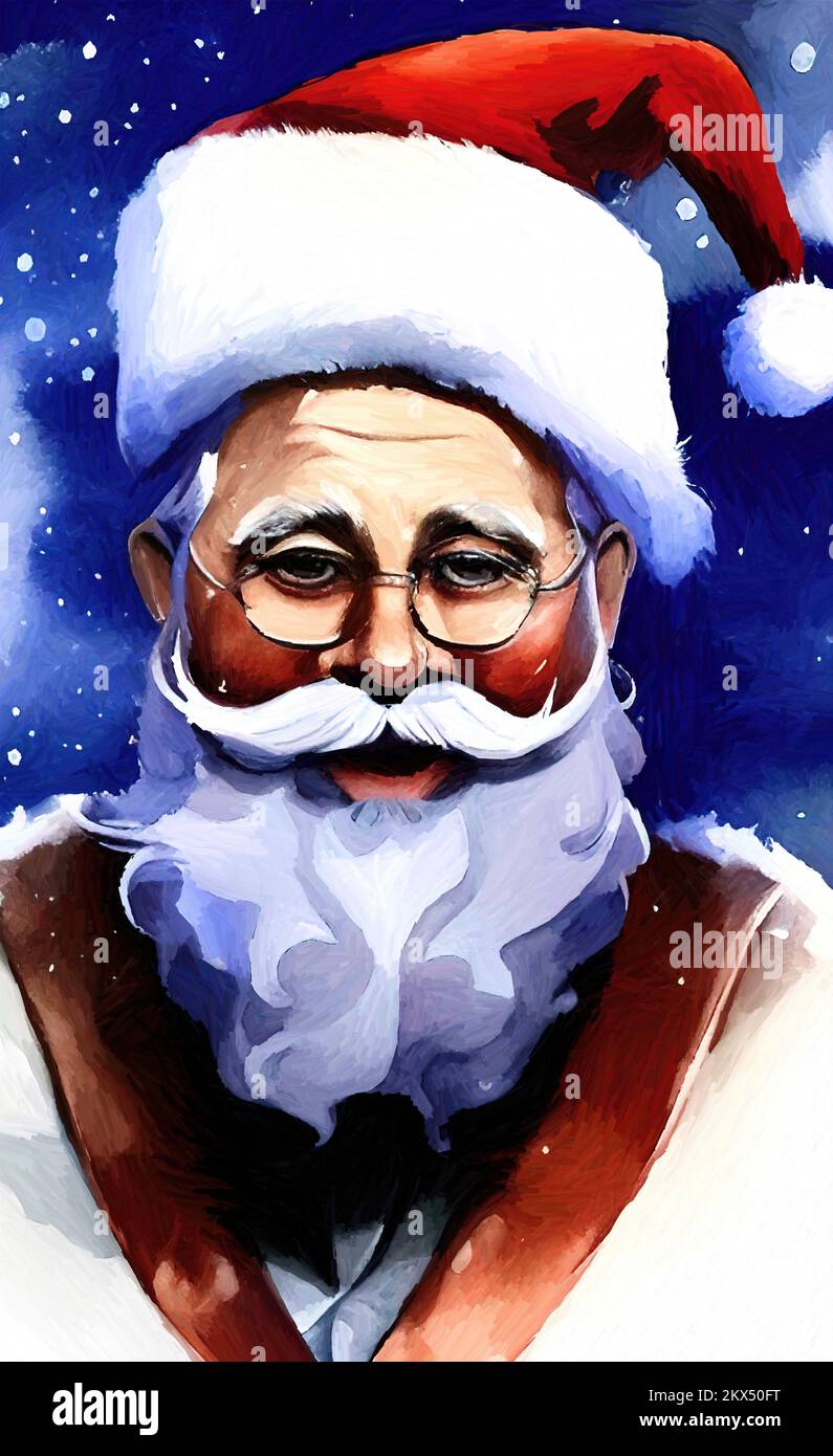 Santa Claus Portrait Painting