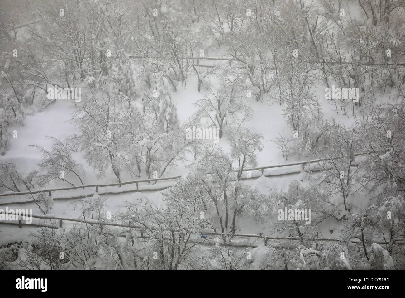 24.02.2018., Snow Covered Plitvice Lakes national park in Croatia Photo ...