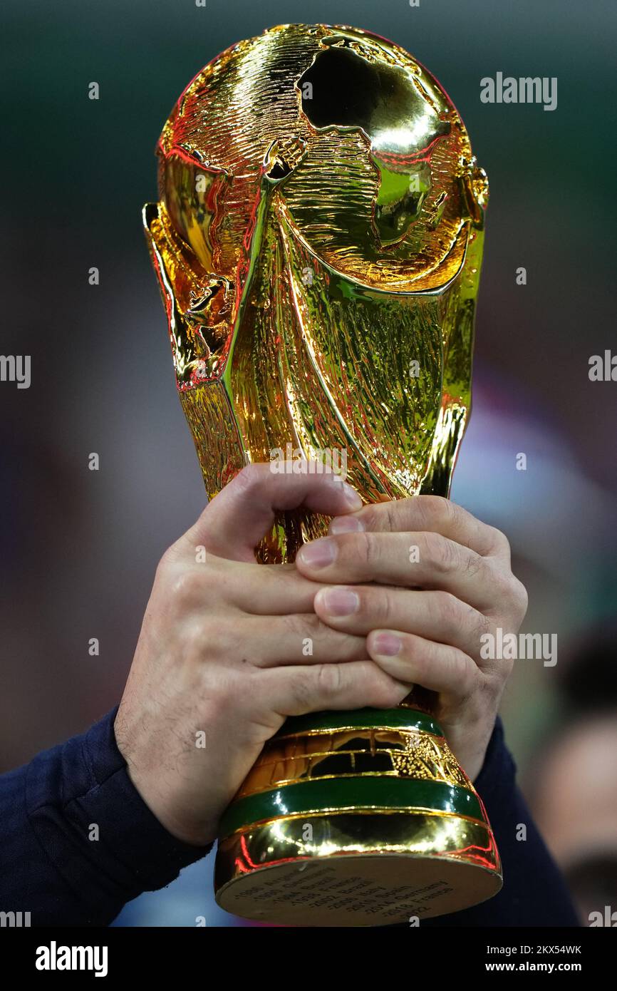 World Cup trophy during the FIFA World Cup, Qatar. , . in Doha, Qatar ...