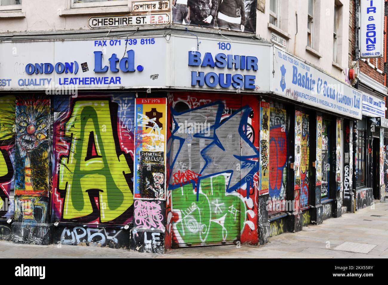 Bashir house with vandalised spray painted shutters hi-res stock ...