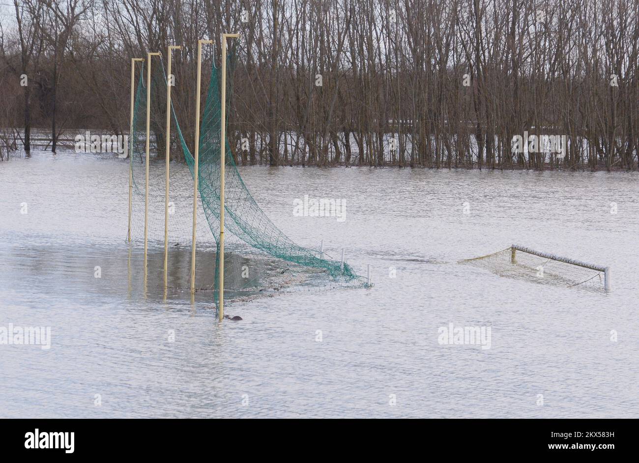 12.03.2018., Croatia, Letovanic - Although the water level of the Kupa ...