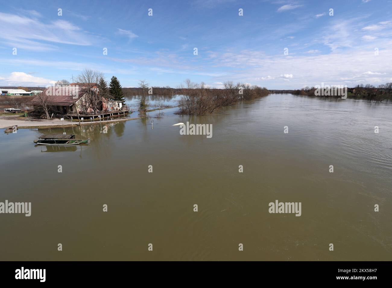 13.03.2018., Pisarovina, Croatia - A landslide caused by melting snow ...