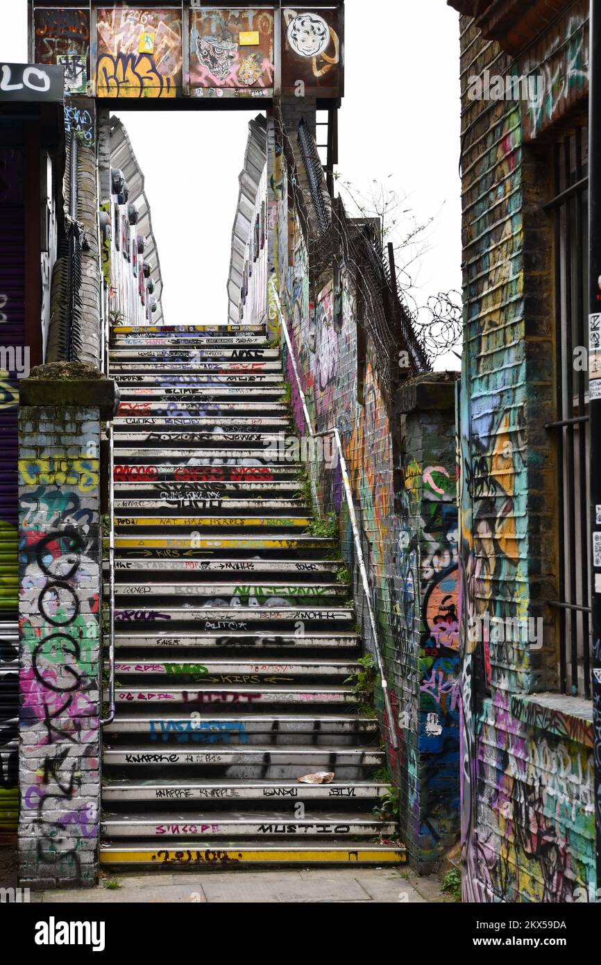 Graffiti on stairs hi-res stock photography and images - Alamy