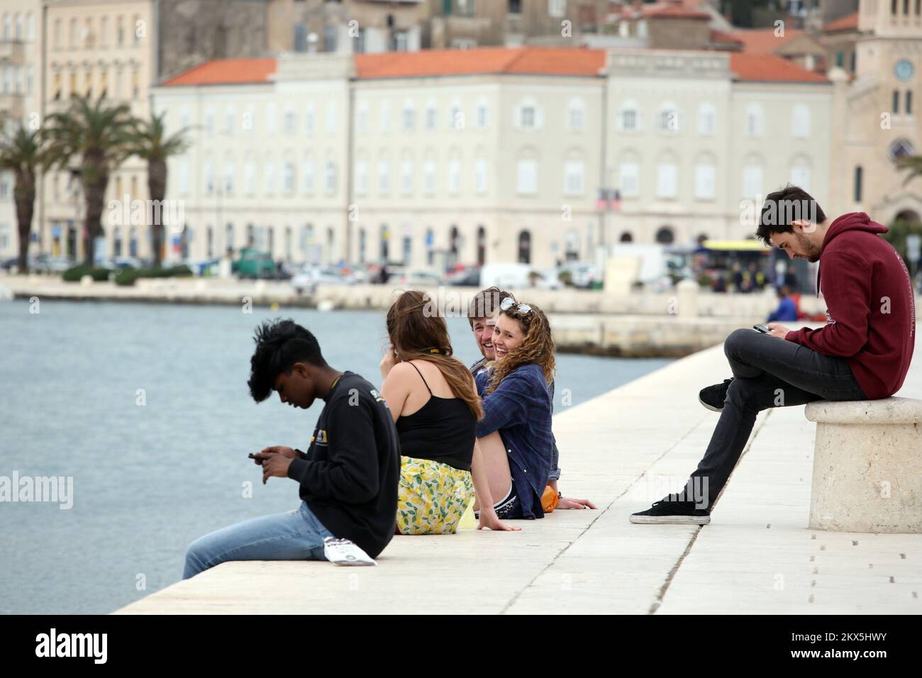 04.04.2018., Siplit, Croatia - Nice spring day on seafront promenade ...