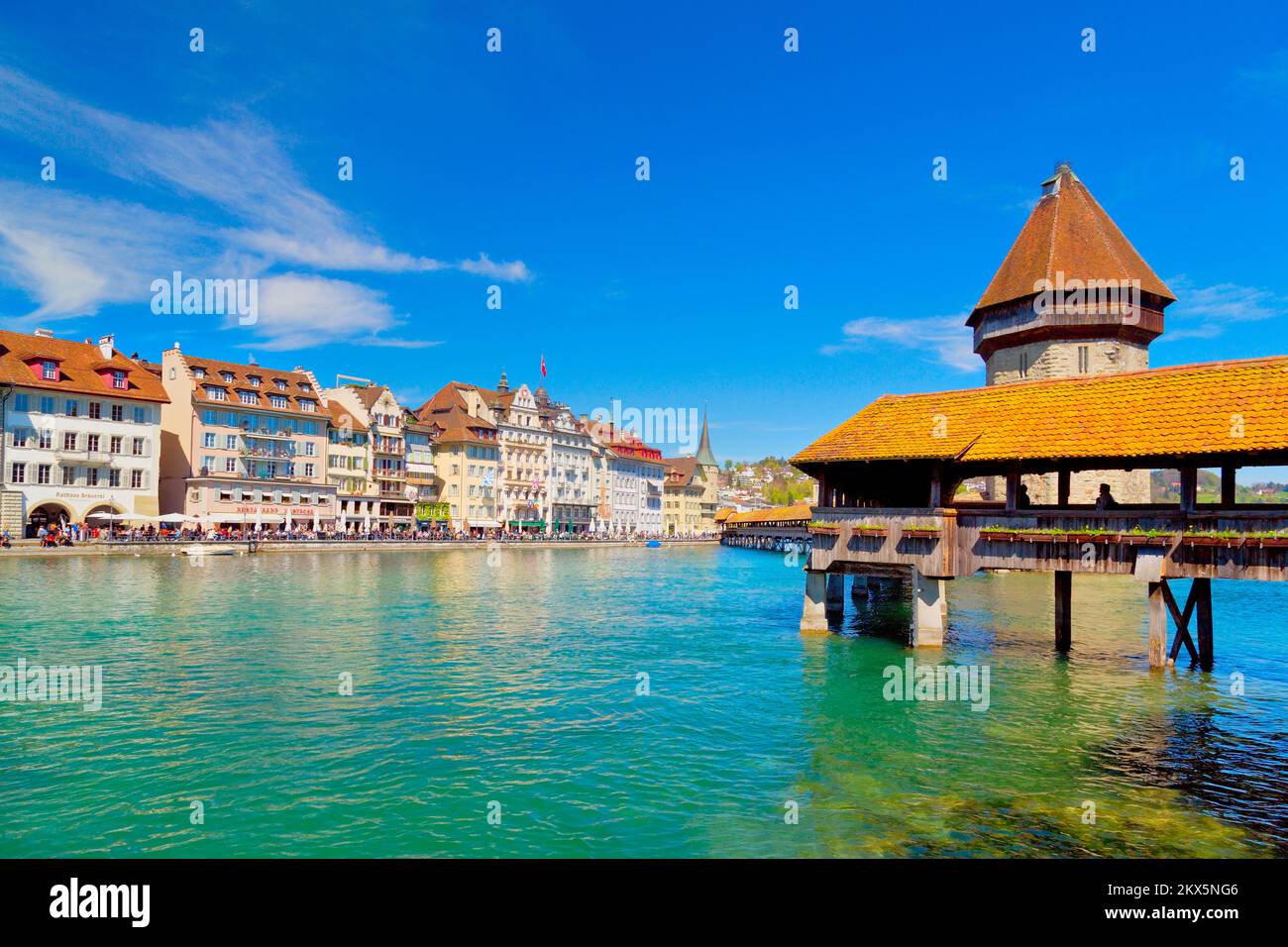 Famous Lucerne city on Lake Lucerne, Swiss Alps, Switzerland Stock ...