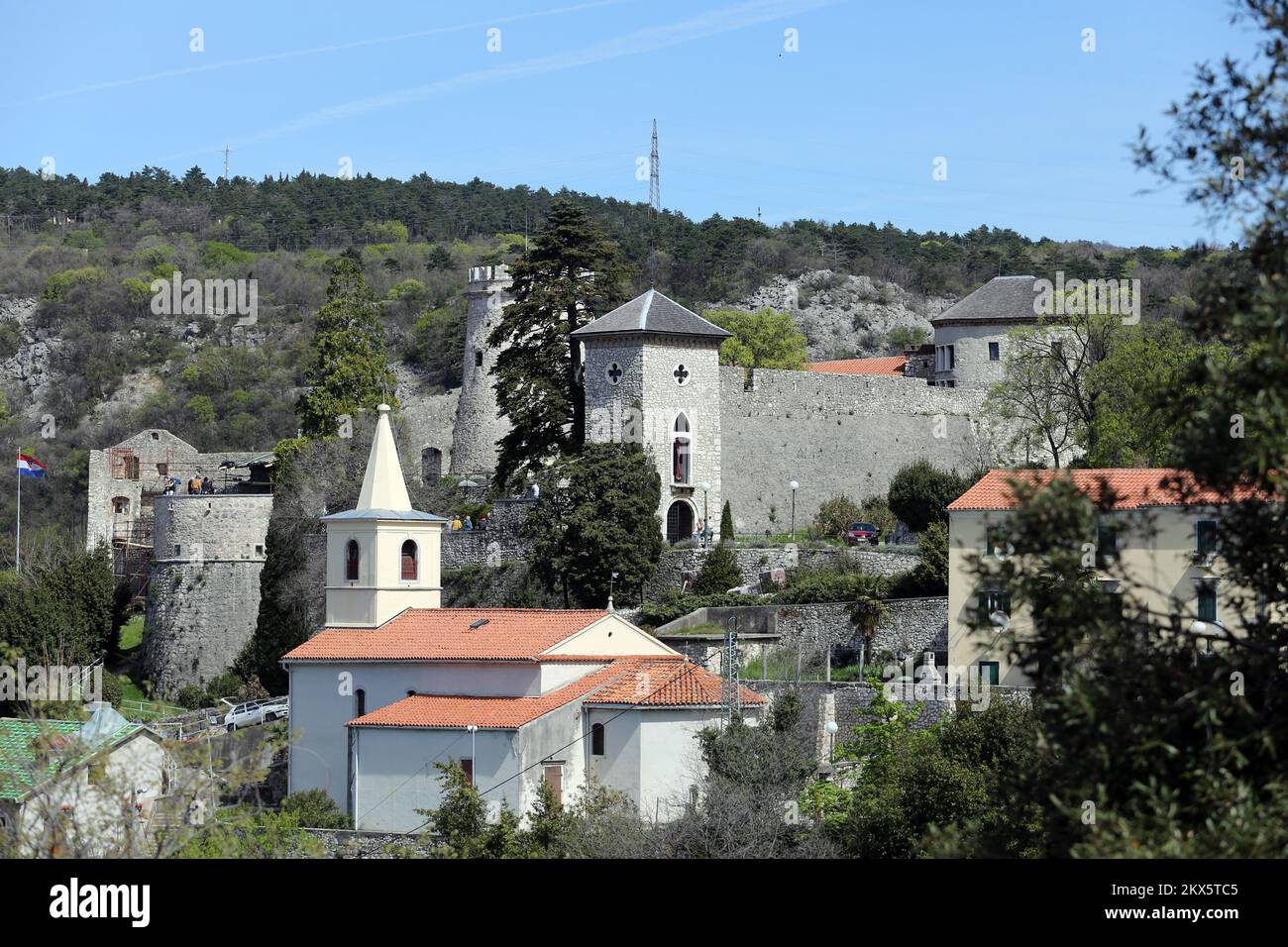 15.04.2018., Rijeka, Croatia - Trsat Castle stands on the site of an ...