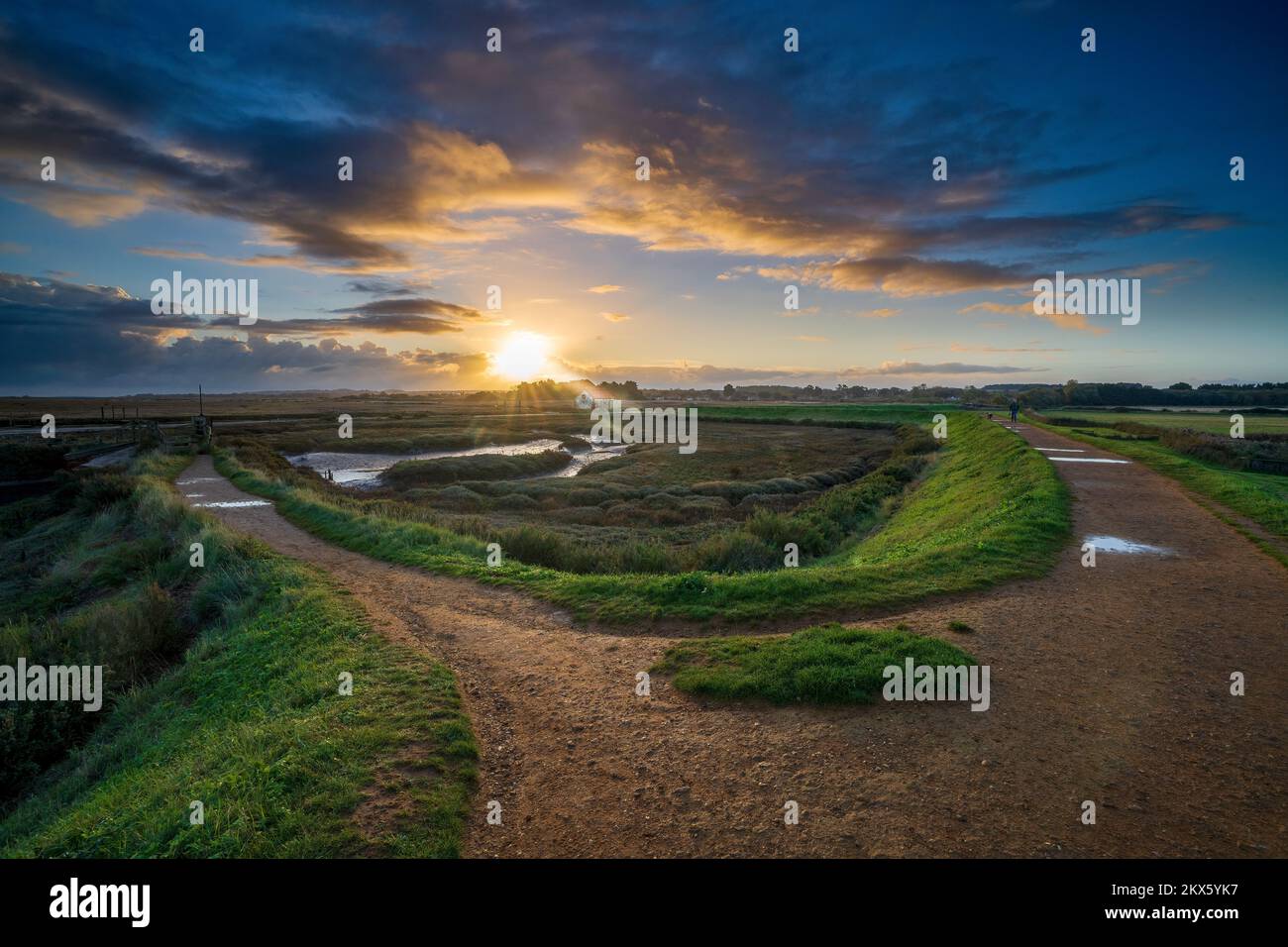 Thornham Old Harbour and Holme Dunes Nature Reserve at sunrise ...