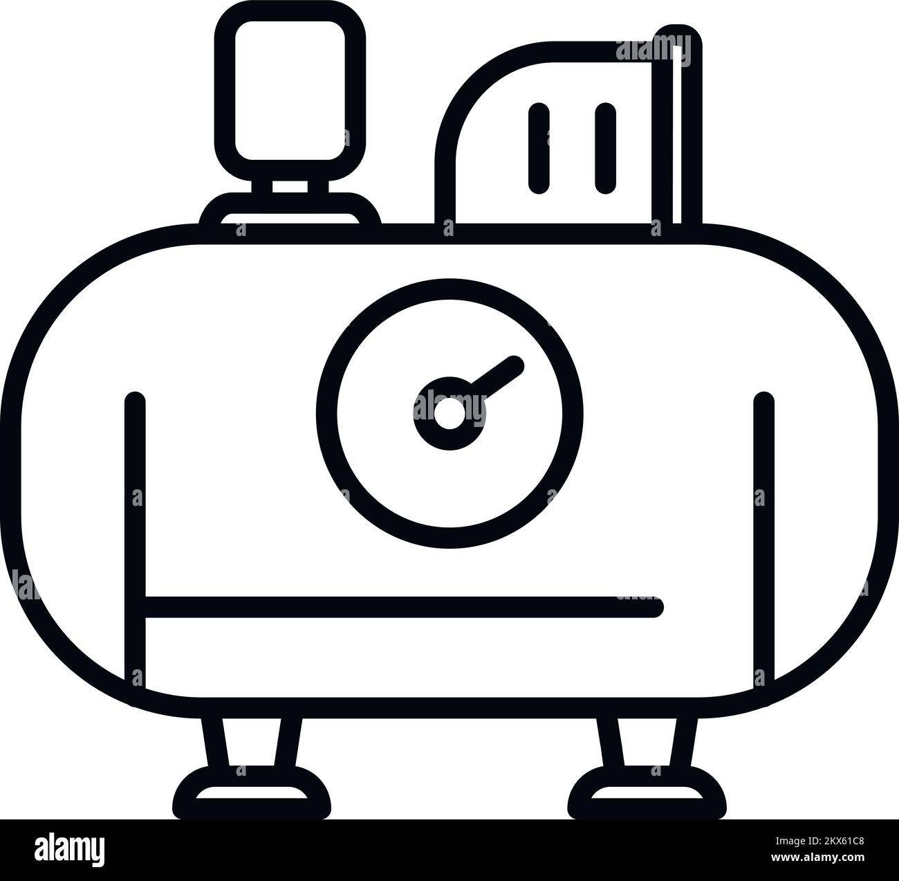 Pneumatic compressor icon outline vector. Pressure tank. Electric motor ...
