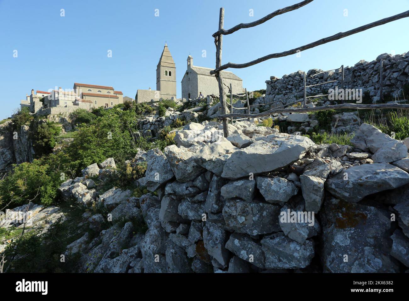 07.05.2018., Lubenice - The village of Lubenice on the island of Cres ...
