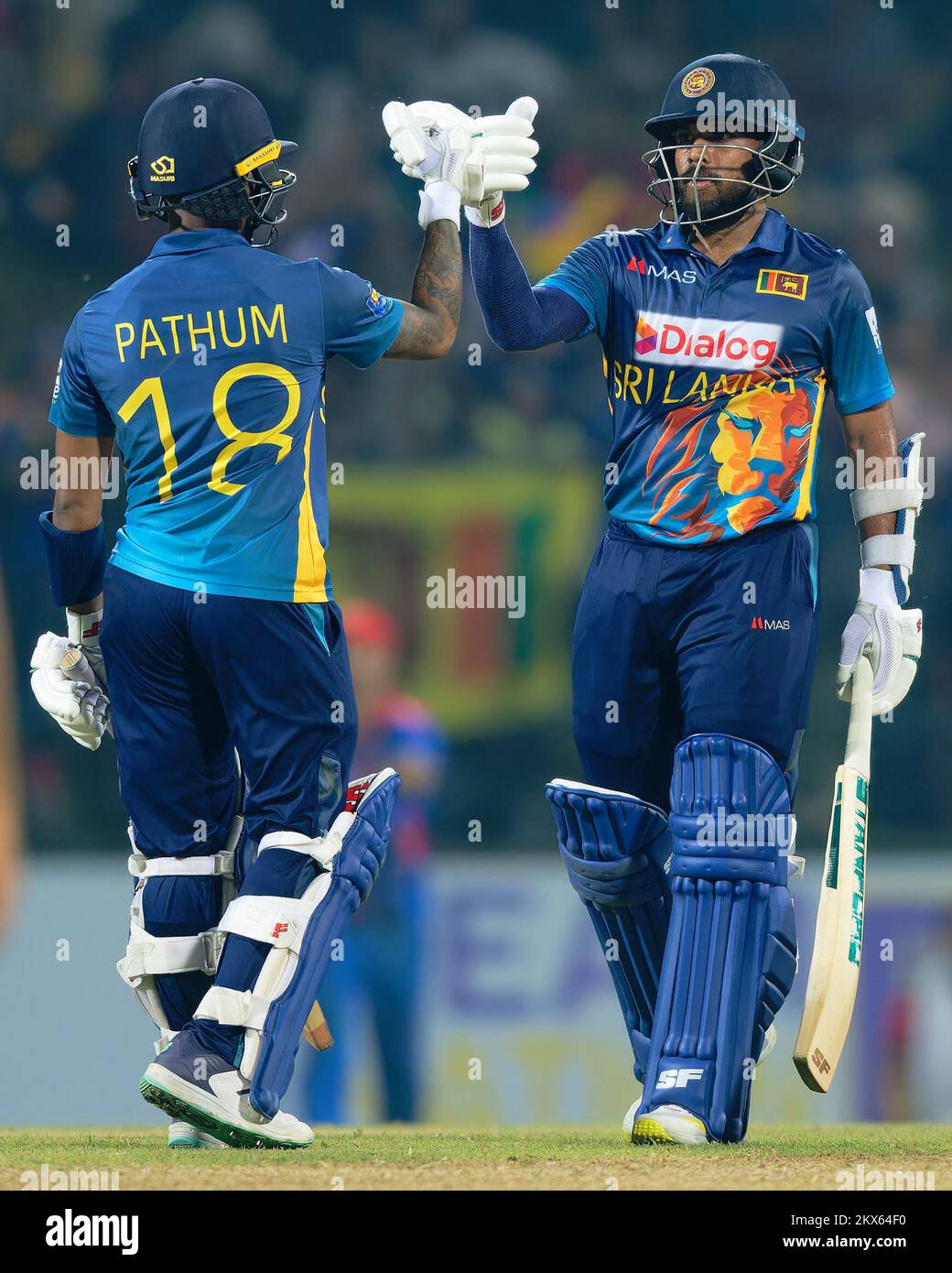 Kandy, Sri Lanka. 30th November 2022. Sri Lanka's Kusal Mendis bump ...