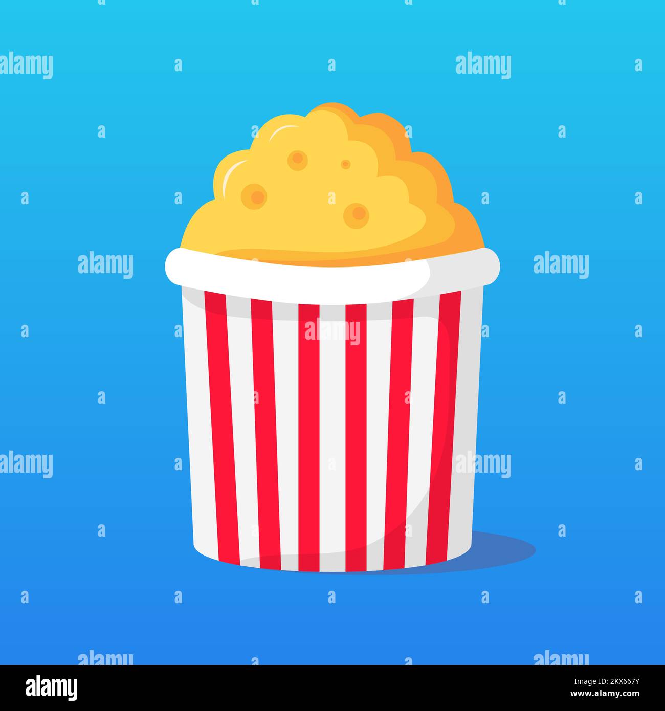 Popcorn Bucket Isolated Icon Food Snack Vector Illustration Stock ...
