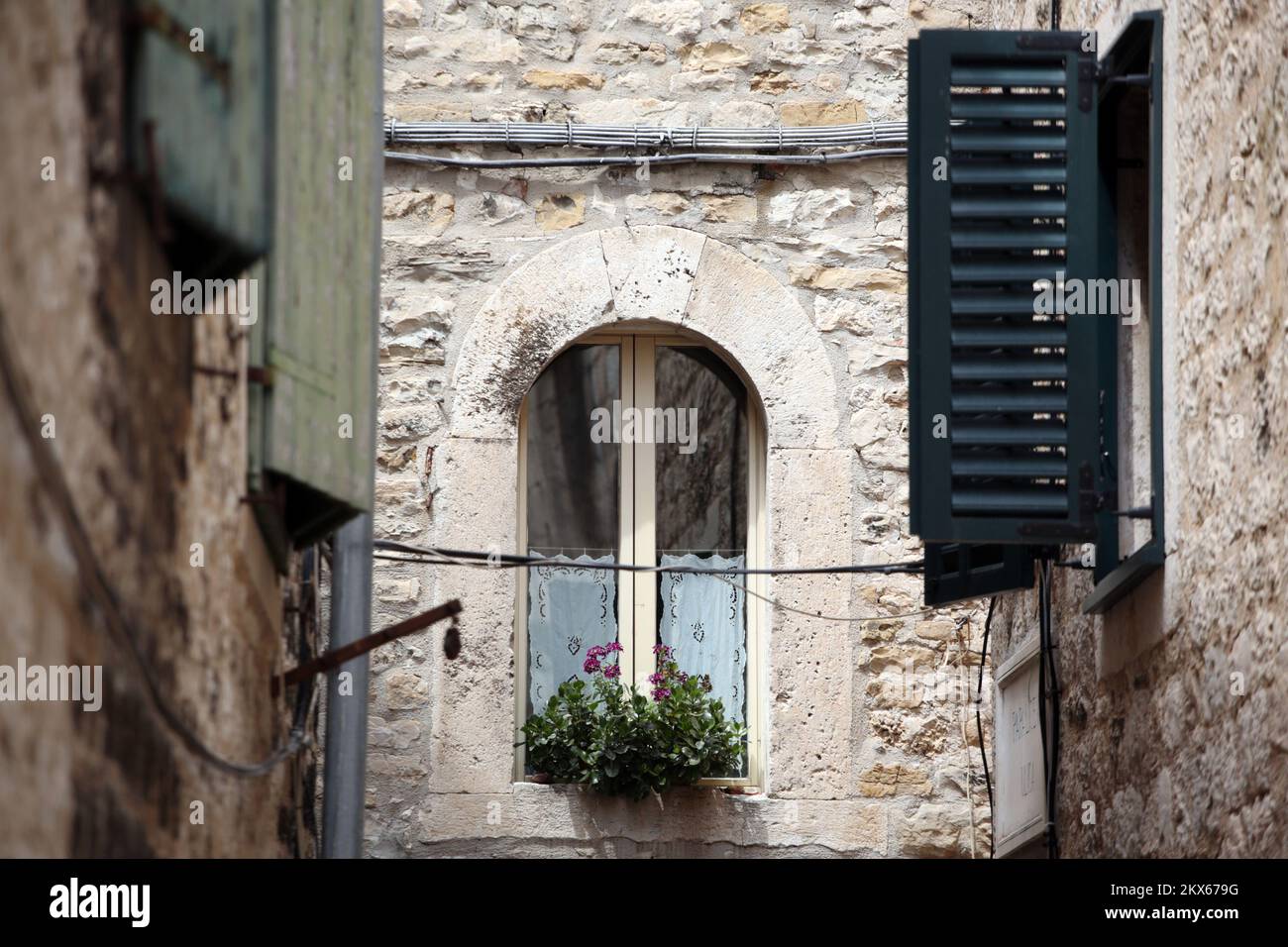 21.05.2018., Split - Windows and balconies in the old part of town ...