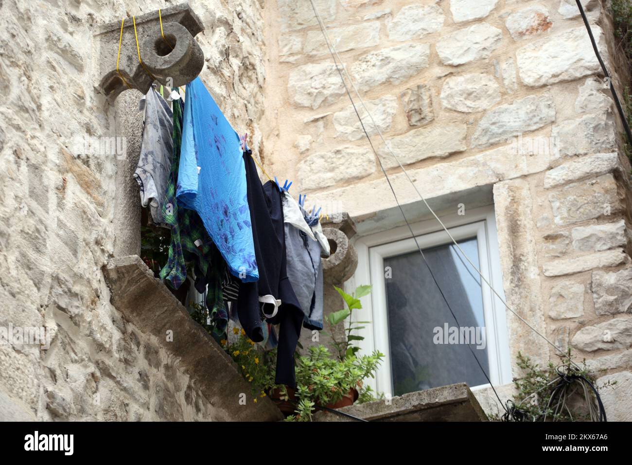 21.05.2018., Split - Windows and balconies in the old part of town ...