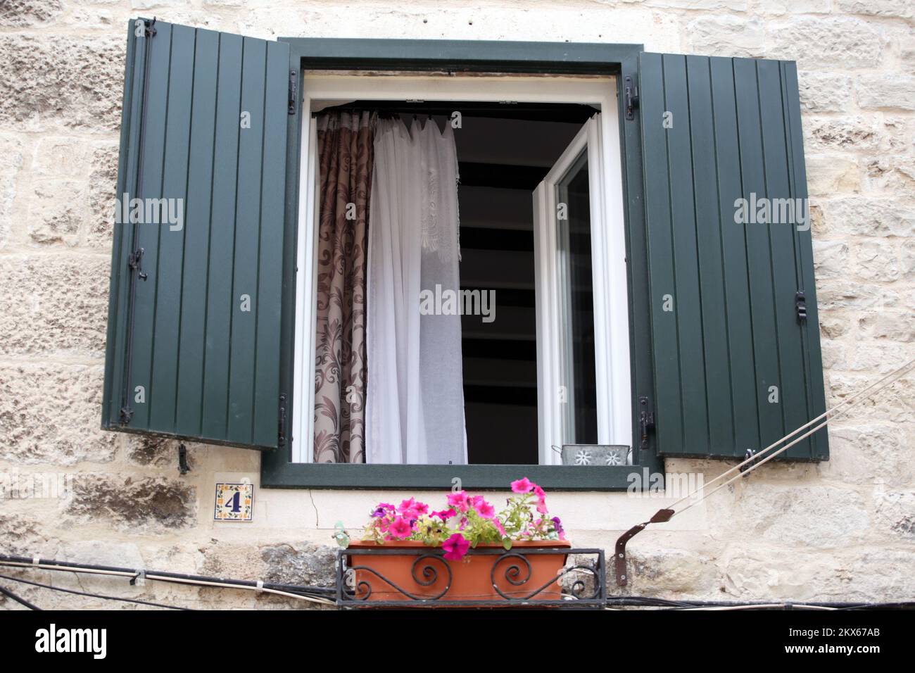 21.05.2018., Split - Windows and balconies in the old part of town ...