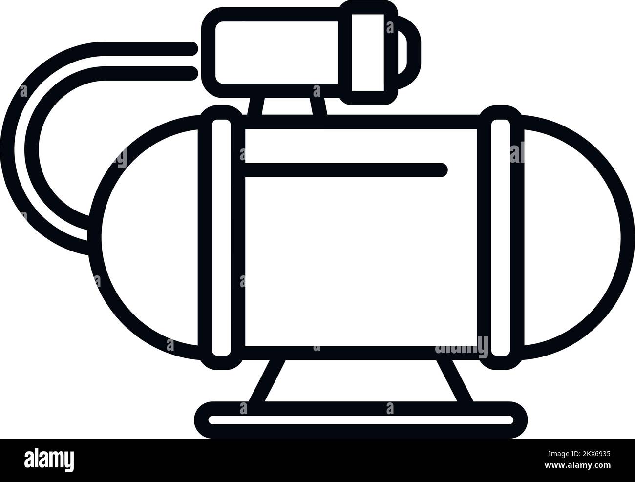 Compressor tool icon outline vector. Air machine. Tank pressure Stock ...