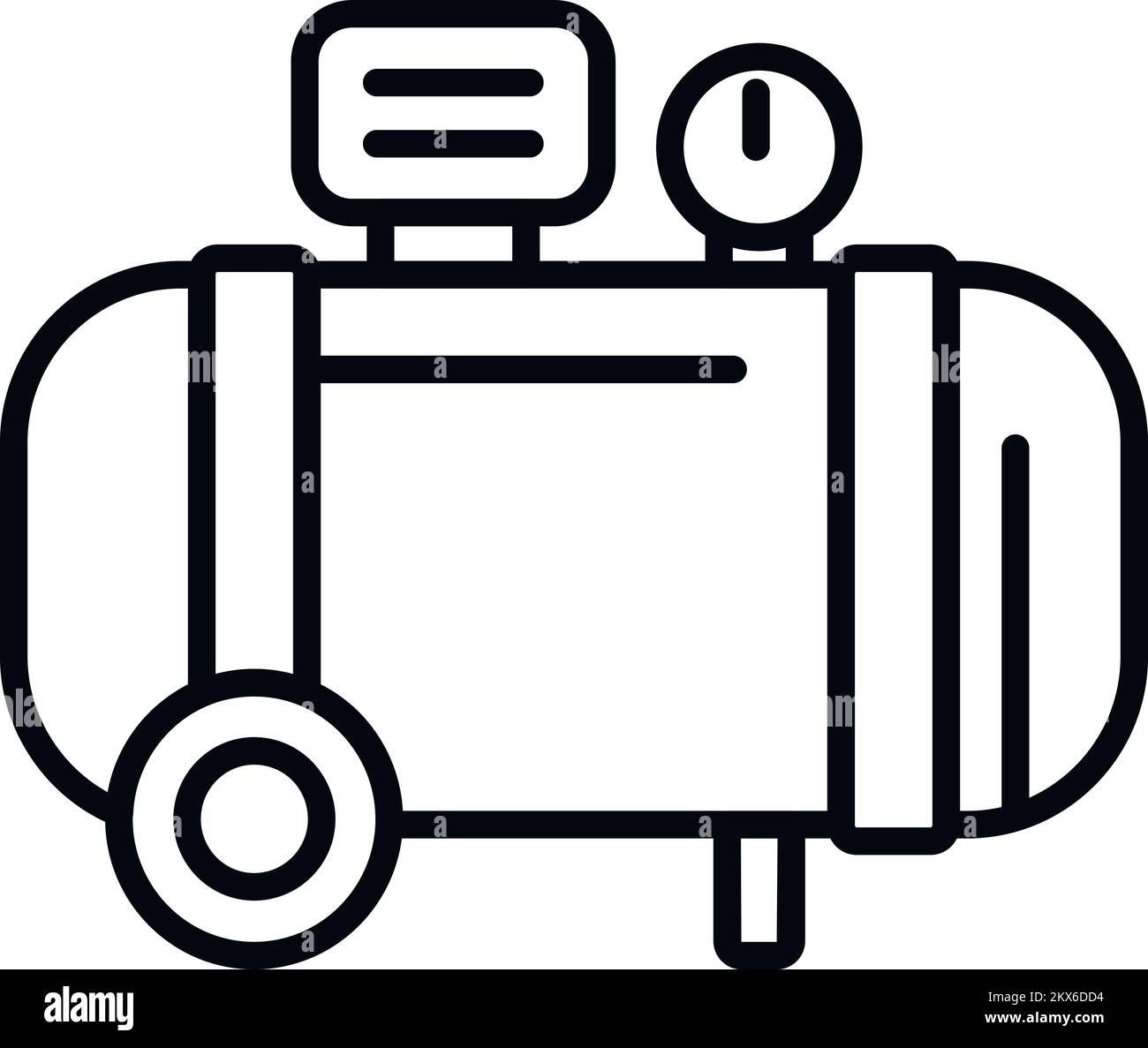 Rotary compressor icon outline vector. Air machine. Pressure tank Stock ...