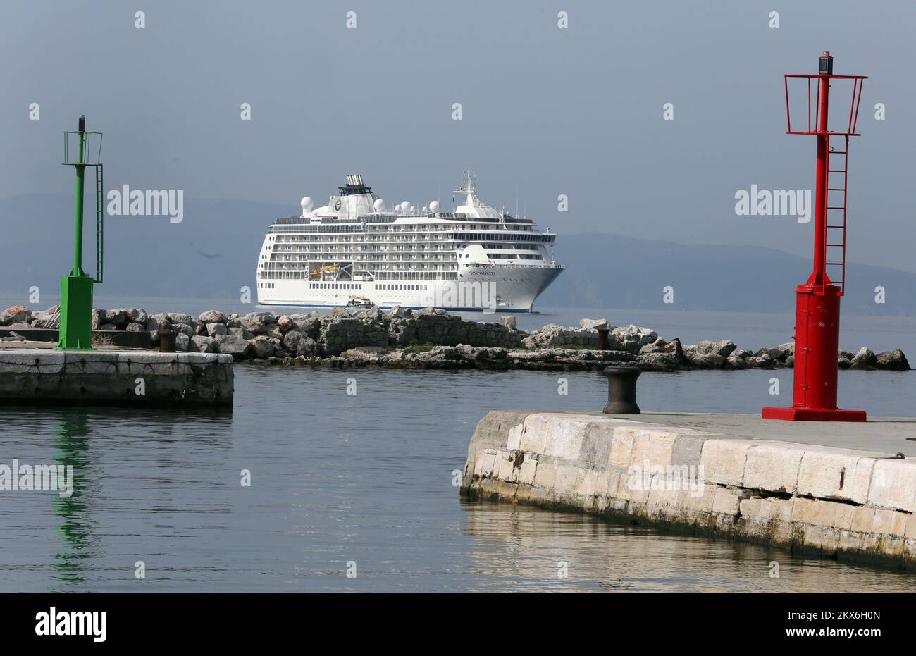 12.06.2018., Rijeka, Croatia - Cruise ship The World in port of Rijeka ...