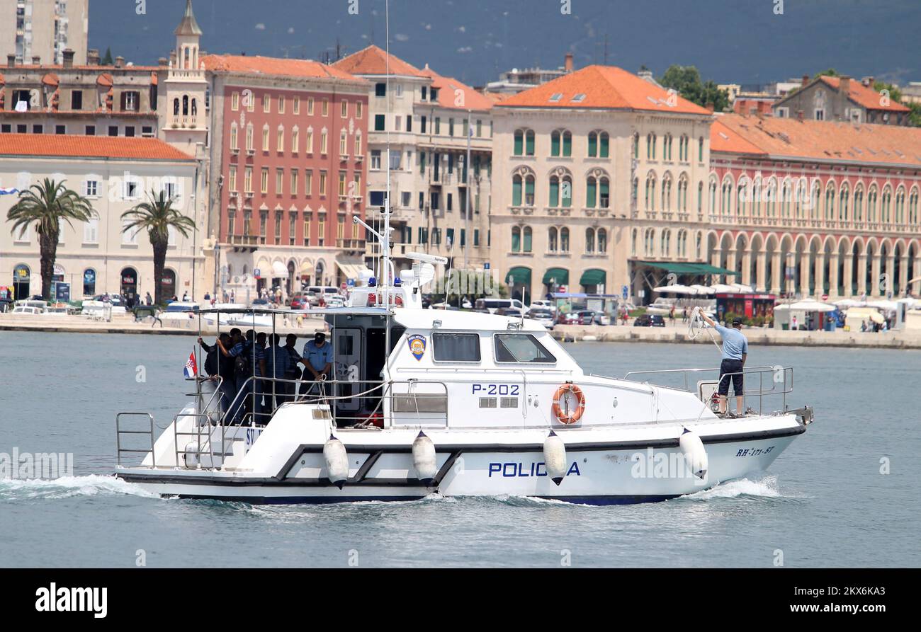 17.06.2018., Split, Croatia - Police ship evacuated 8 crew members from ...