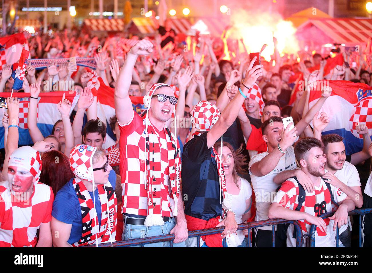 21.06.2018., Croatia, Zagreb - In fan zone Be proud on Ban Josip ...