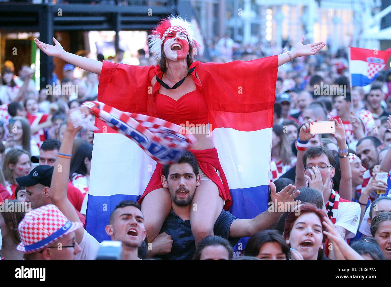 21.06.2018., Croatia, Zagreb - In fan zone Be proud on Ban Josip ...