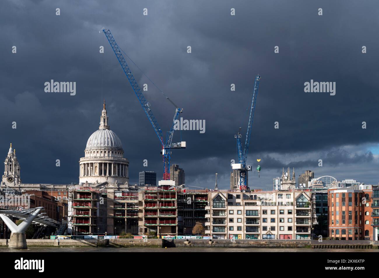St. Pauls Cathedral surrounded by Tower cranes due to the on going ...