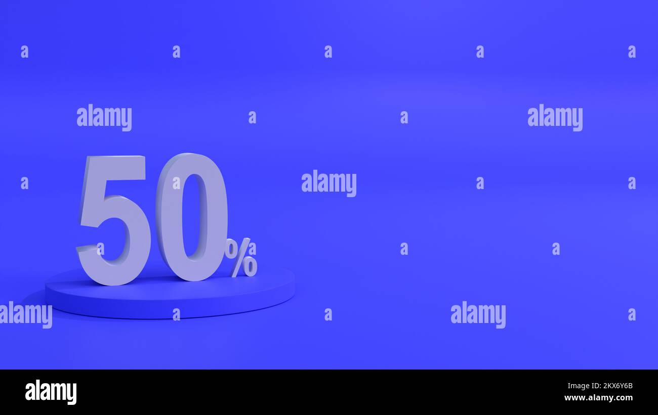 isolated 50% off 3d render object for eCommerce sale in 3d illustration ...