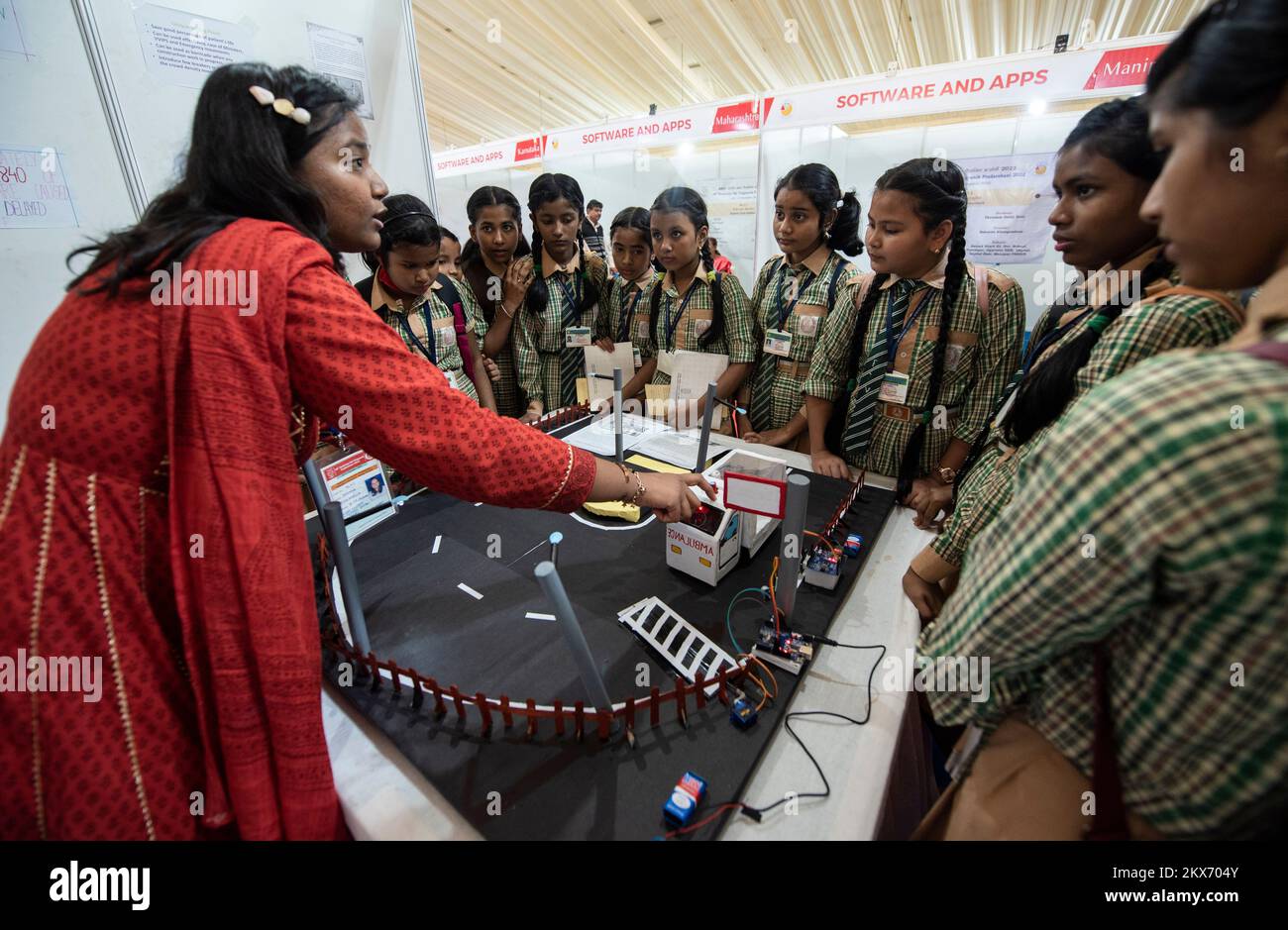 GUWAHATI, INDIA - NOVEMBER 26: Participant showing her science ...