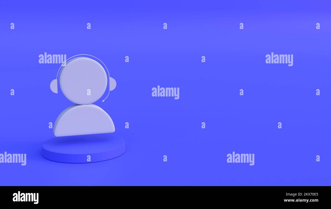 customer support concept design in 3d rendering, banner for online ...