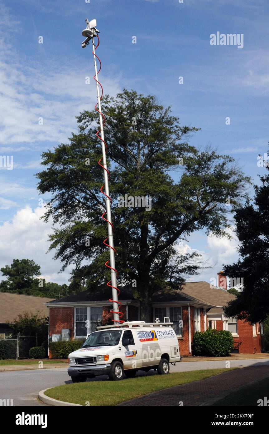 TV News Satellite Broadcast Vehicle at Cobb County DRC. Georgia Severe ...