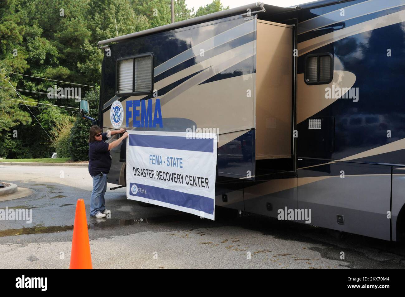 Mobile Disaster Recovery Center Vehicle and Driver at Disaster C ...