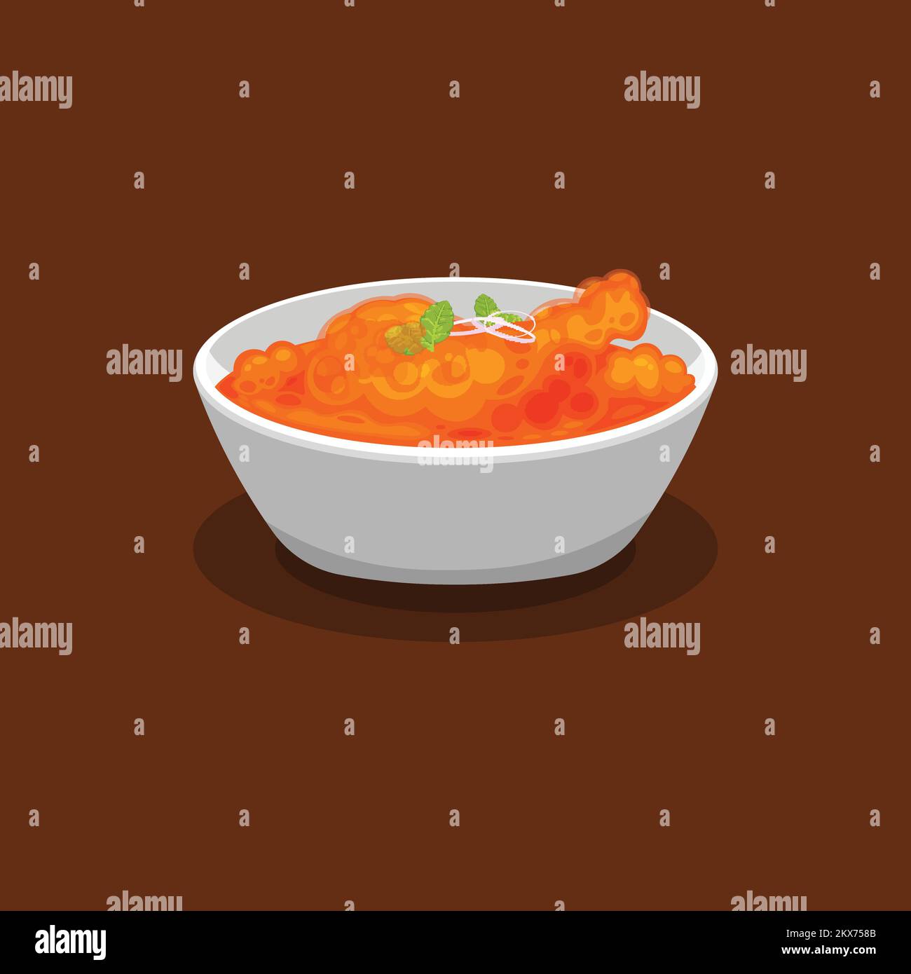 Butter Chicken Curry background. Design with cartoon style. Vector ...