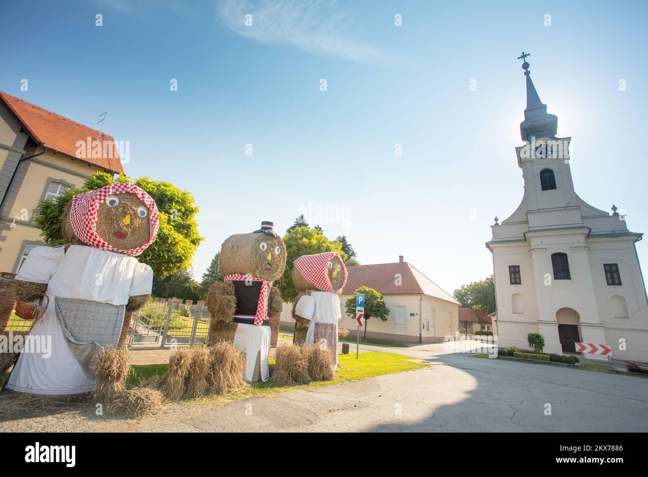 14.07.2018., Petrijevci - Straw sculptures for years have announced the ...