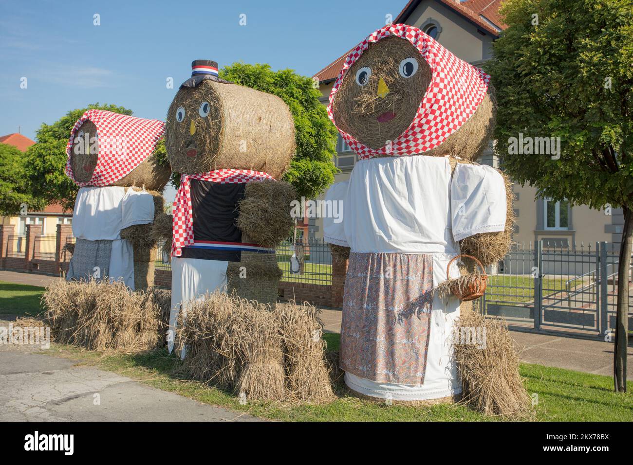14.07.2018., Petrijevci - Straw sculptures for years have announced the ...