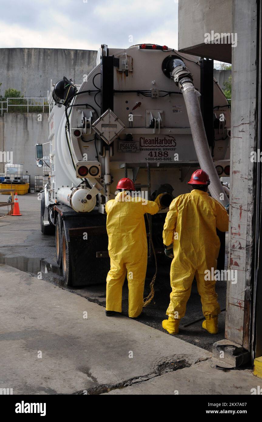 Tanker trucks at Atlanta Waster Water System. Georgia Severe Storms and ...