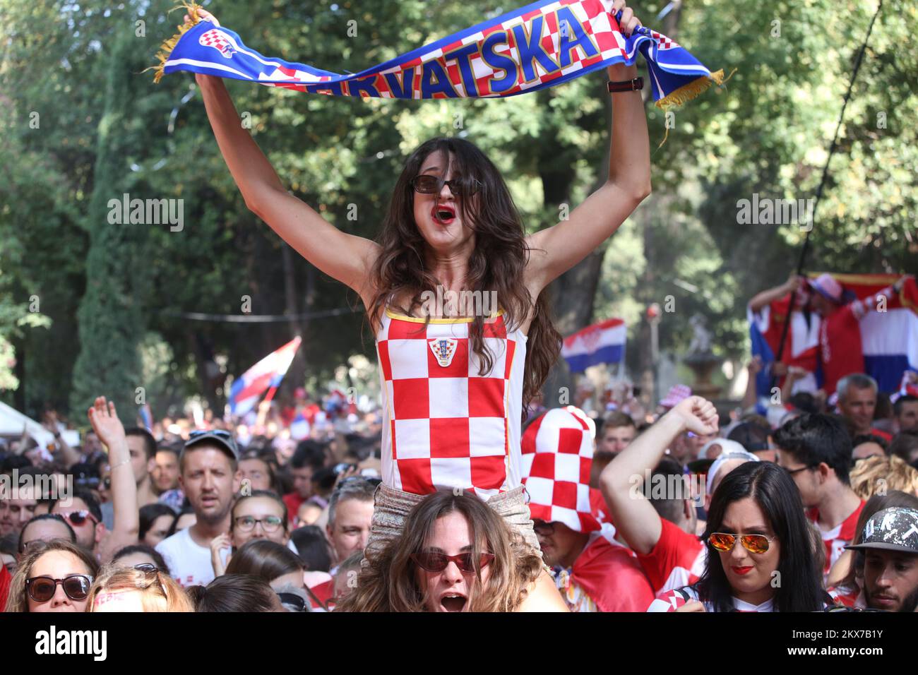 15.07.2018., World cup Russia, Split, fans watching the game between ...