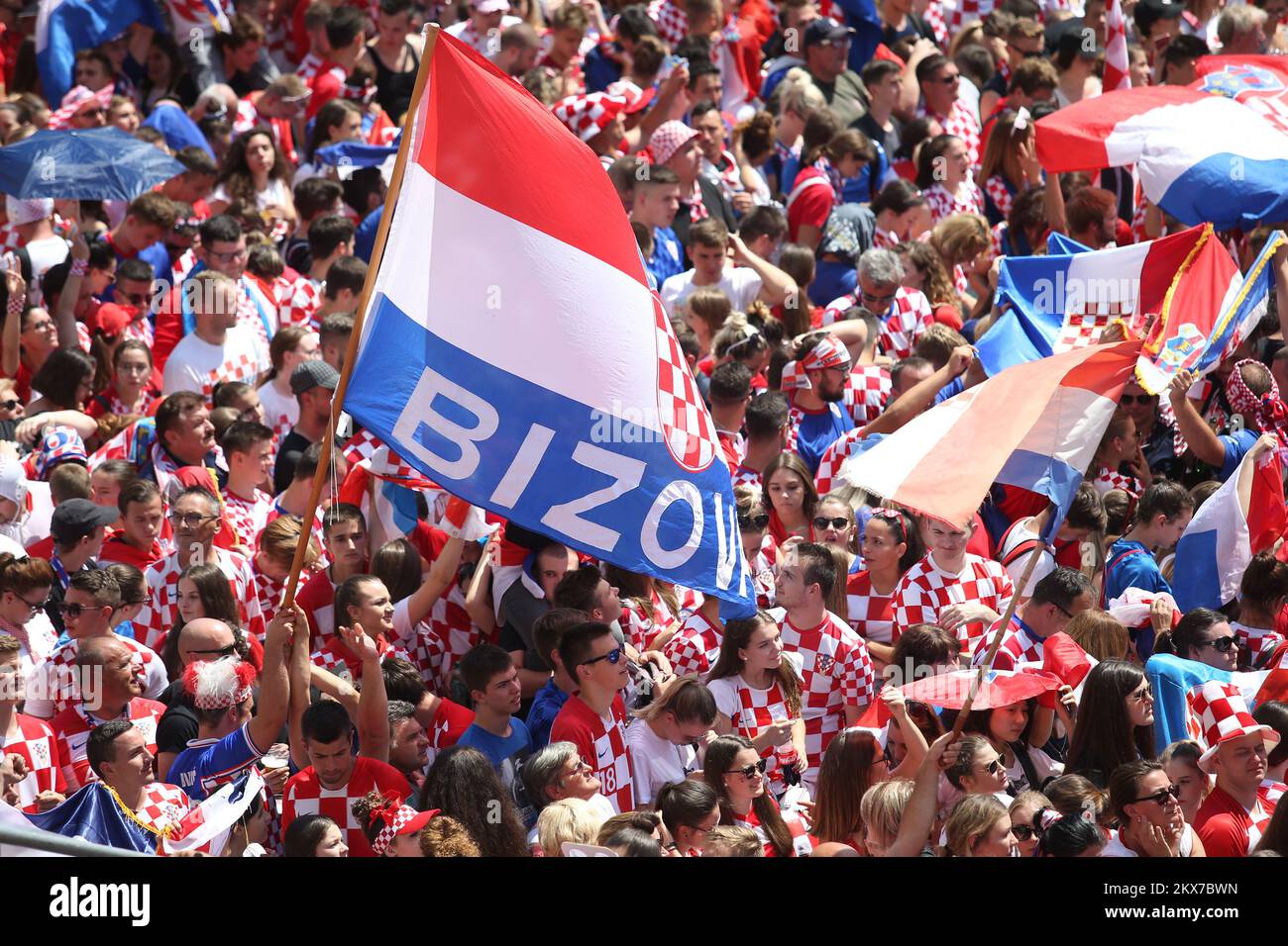 16.07.2018., Croatia, Zagreb - Ceremonial reception for Vatreni at Ban ...