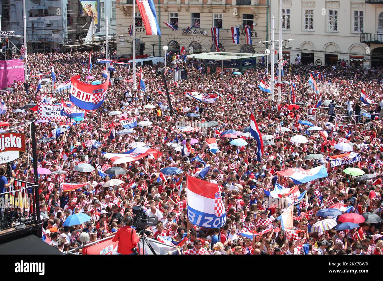 16.07.2018., Croatia, Zagreb - Ceremonial reception for Vatreni at Ban ...
