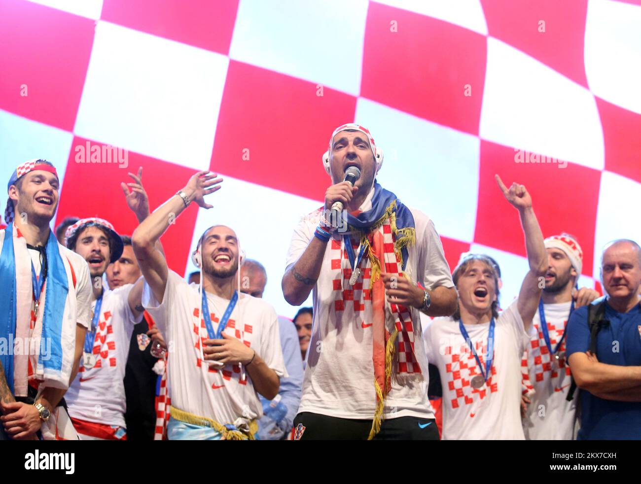 16.07.2018., Croatia, Zagreb - Ceremonial reception for Vatreni at Ban ...