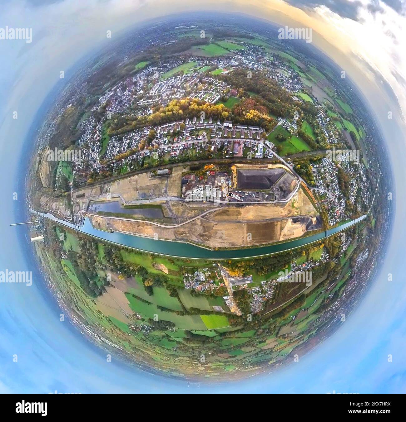 Aerial photo, Wasserstadt Aden, construction area for planned city ...