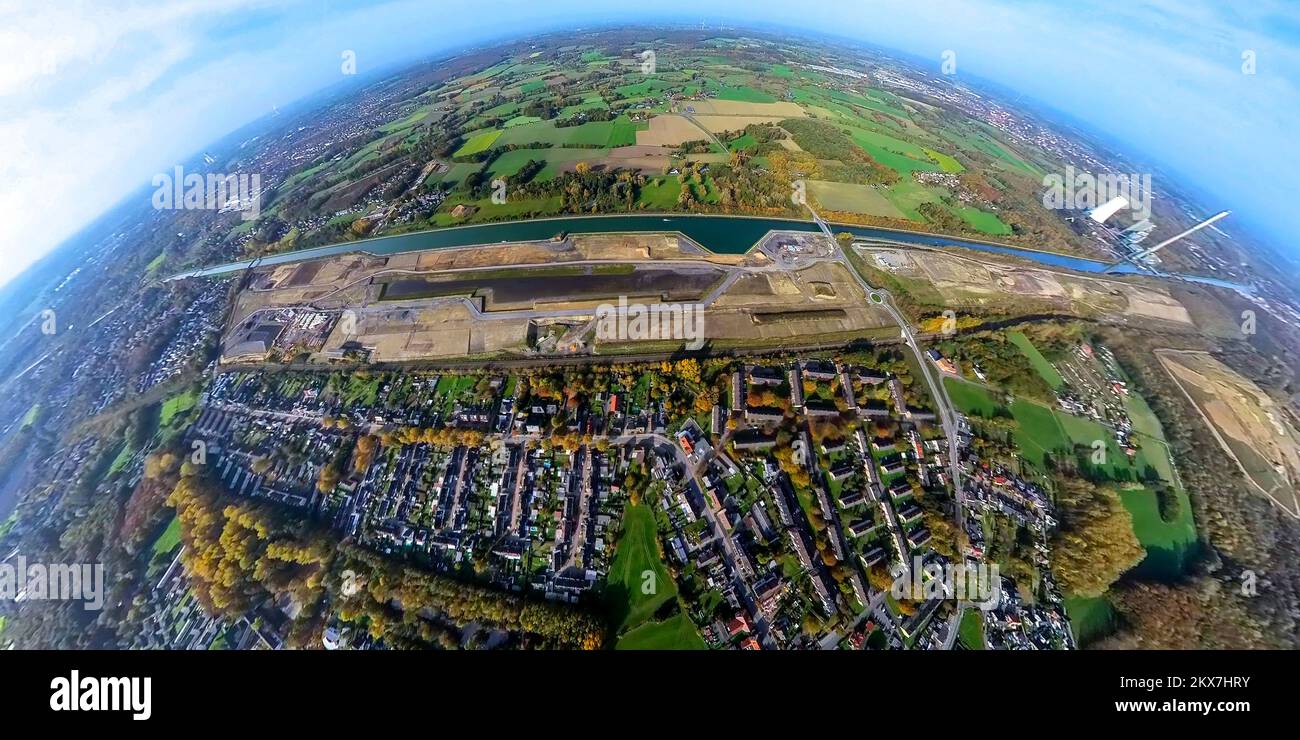 Aerial photo, Wasserstadt Aden, construction area for planned city ...