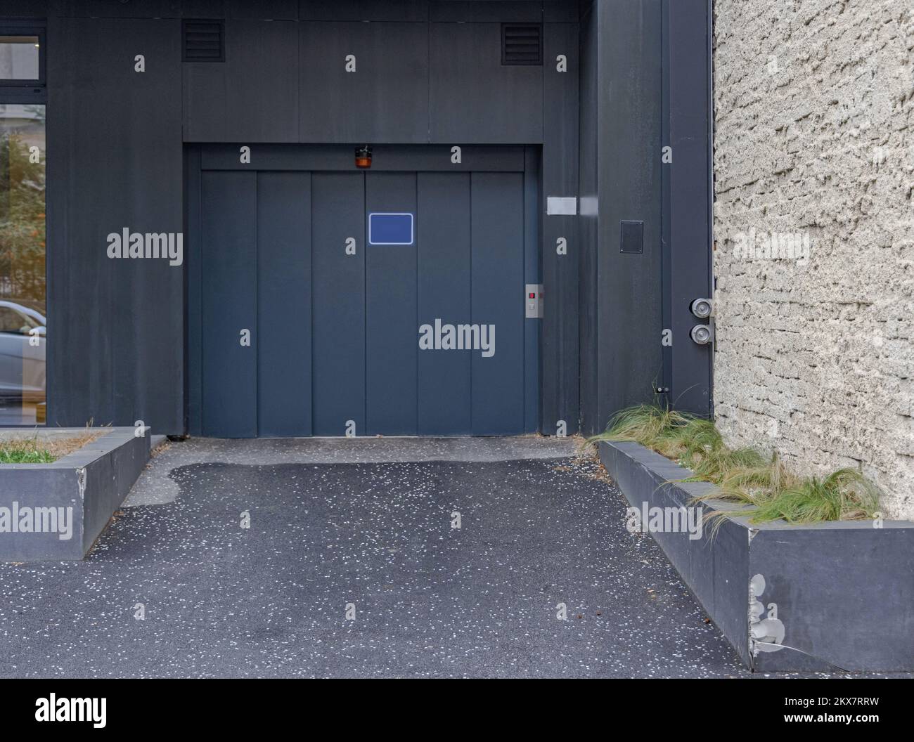 Black Doors Elevator Lift for Underground Car Parking Garage Stock ...