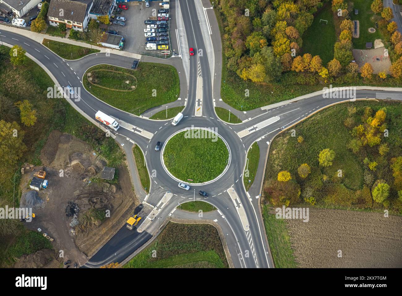 Aerial view, New route for the L821n bypass between Erich-Ollenhauer ...