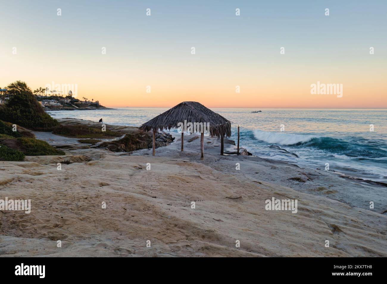 Windansea Beach in La Jolla, California with the historic surfer shack ...