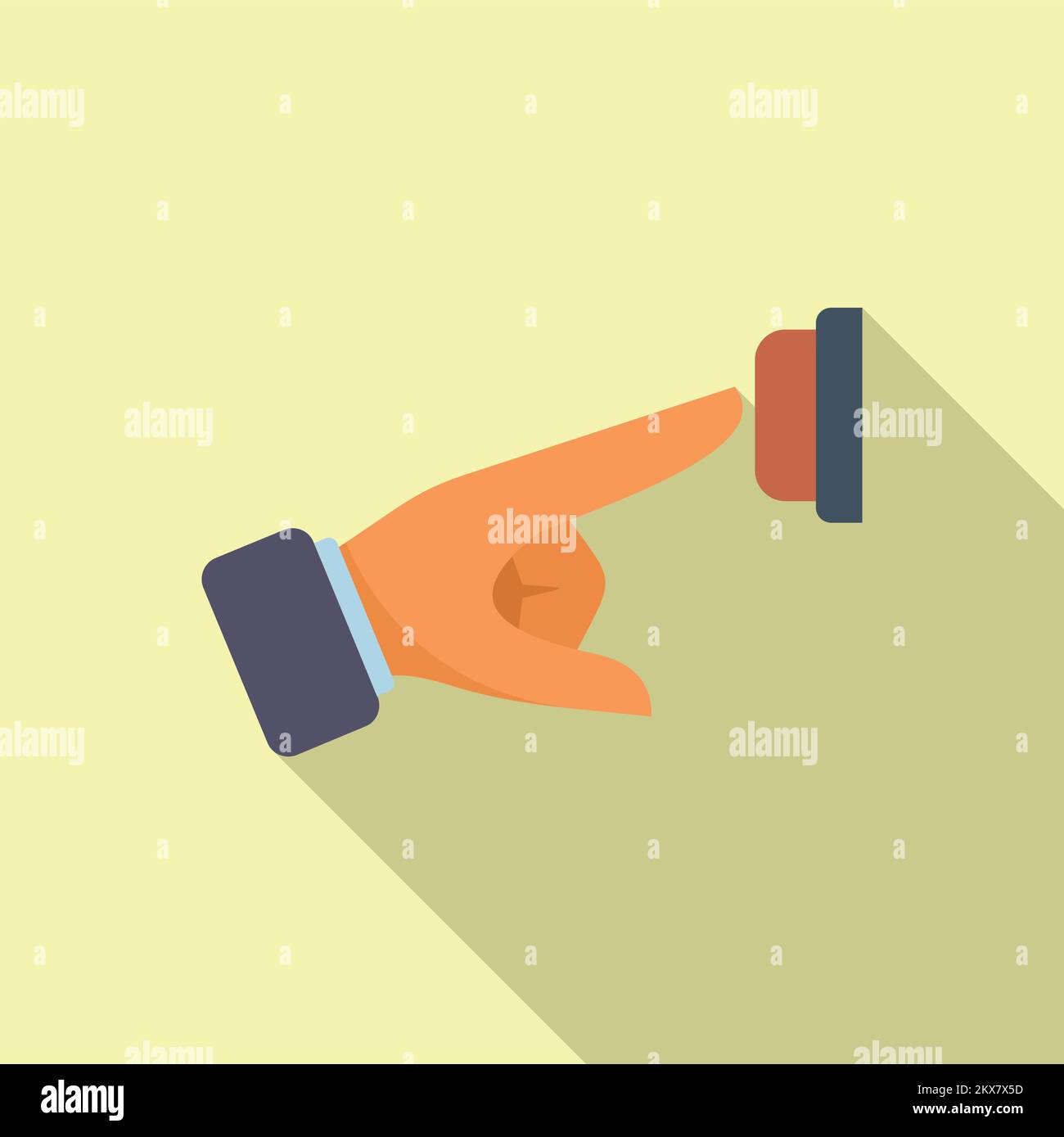 Push button icon flat vector. Business person. Digital share Stock ...