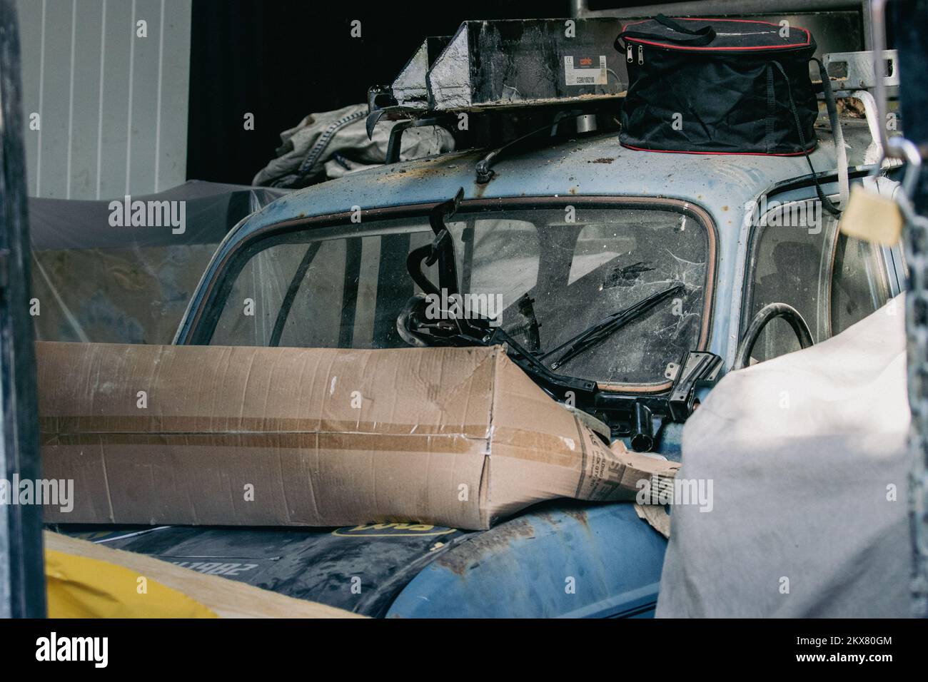 Classic Renault 4 car barn find looking inside a barn covered in dust ...