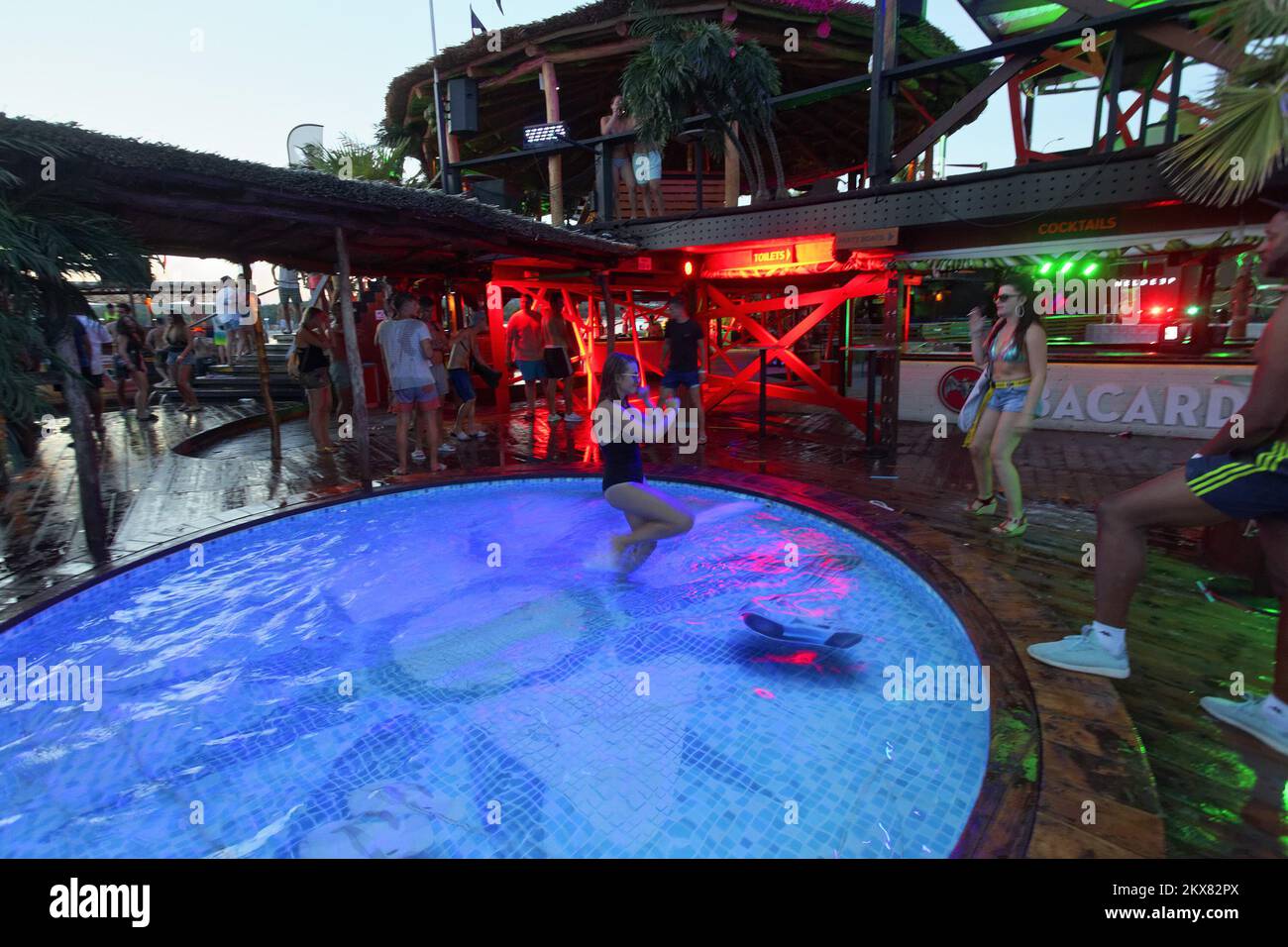 01.08.2018., Pag - Zrce Beach. Croatia's most popular beach Zrce has ...
