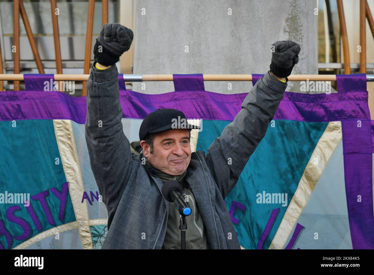 Edinburgh Scotland, UK 30 November 2022. Mark Thomas, comedian speaks ...